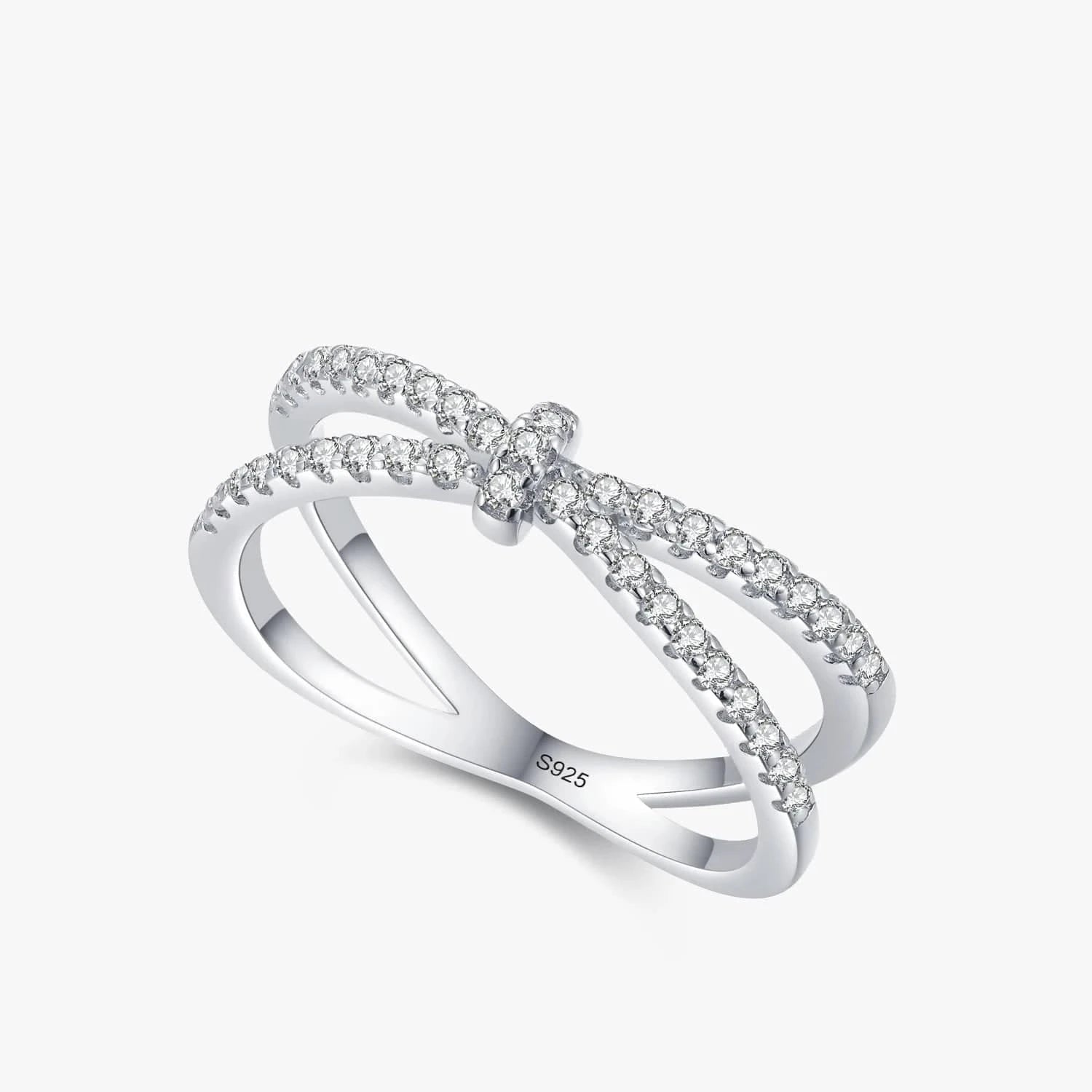 Staggered Line CZ Sterling Wedding Ring - Shop Now– Wee Luxury